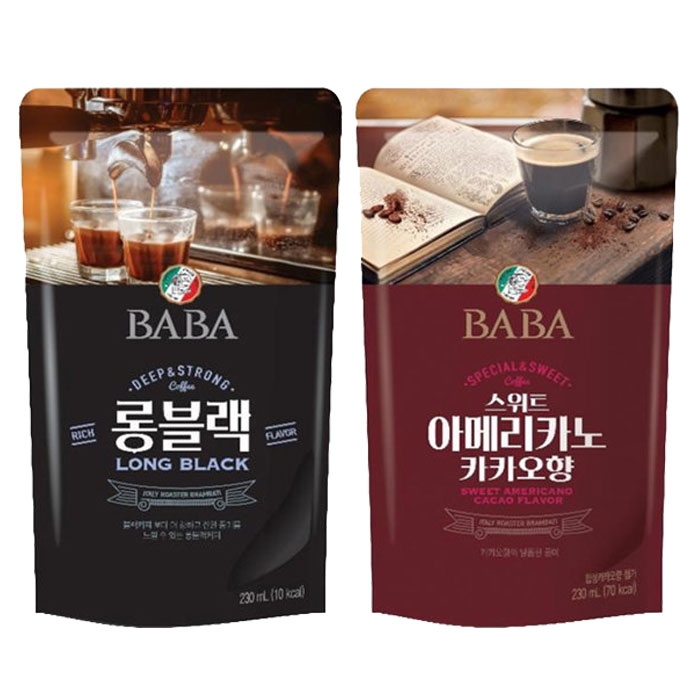 웅진 바바 파우치 230ml X 20팩 롱블랙 스위트 아메리카노 카카오향 티몬